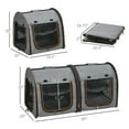 Dog Bed PawHut 39" Portable Soft-Sided Pet Cat Carrier with Divider ...