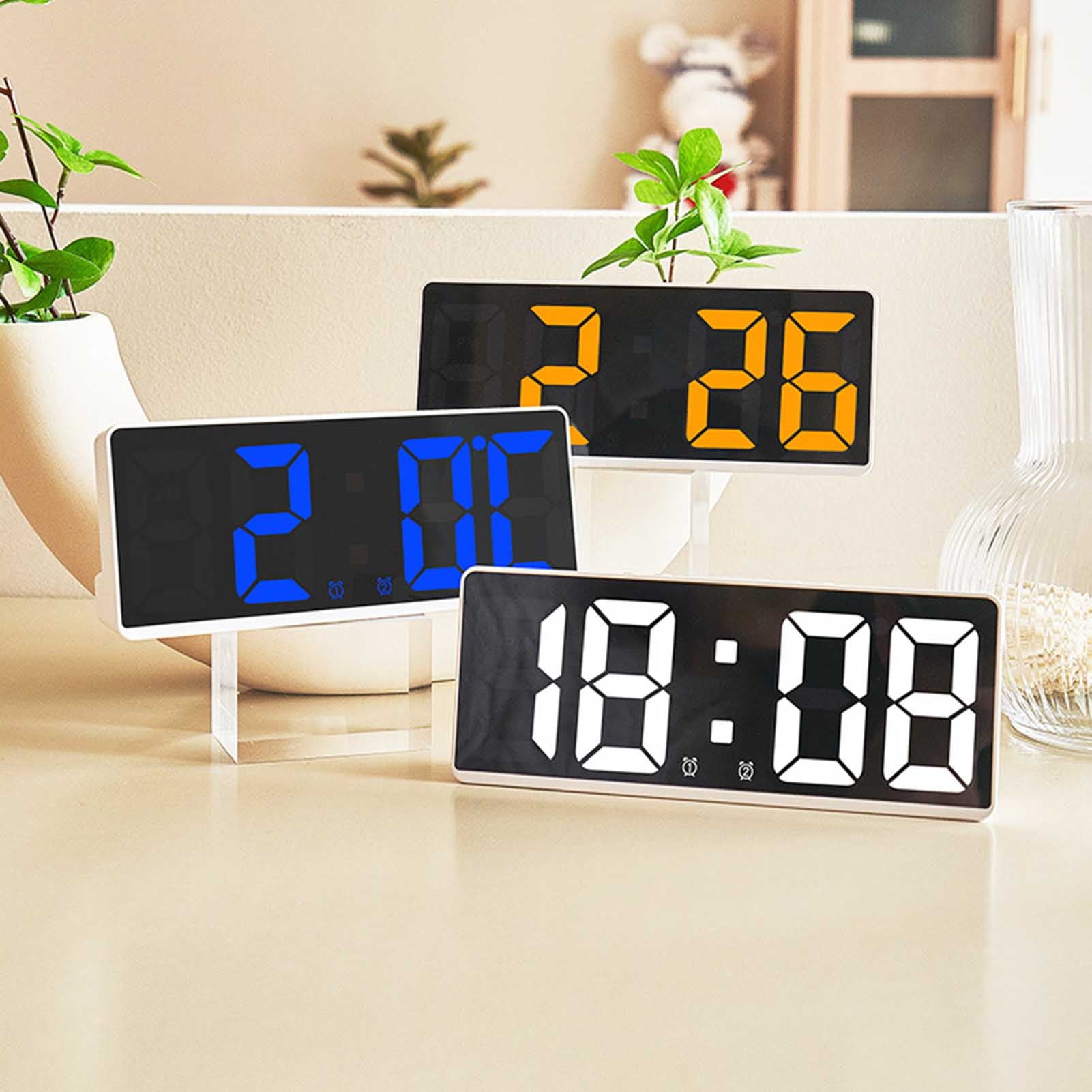 Washranp 1Set Electronic Digital Alarm Clock,5 Levels Brightness 12/24 ...