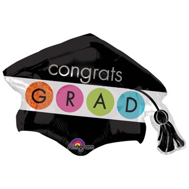 Anagram Congrats Grad Cap School Colors Cluster SuperShape 31in Foil ...