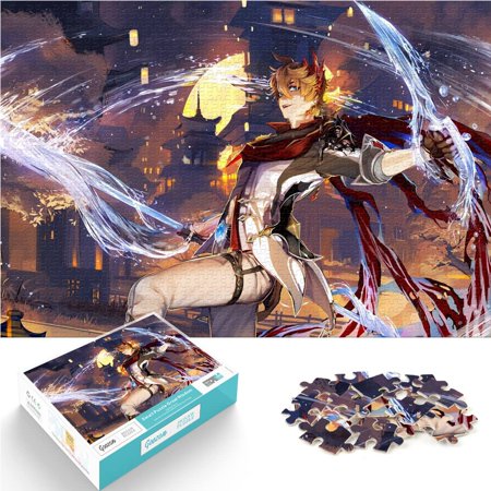 1000 Piece Circular Puzzle Brain Intelligence Challenge Genshin Impact Amber Great for Lovers ...