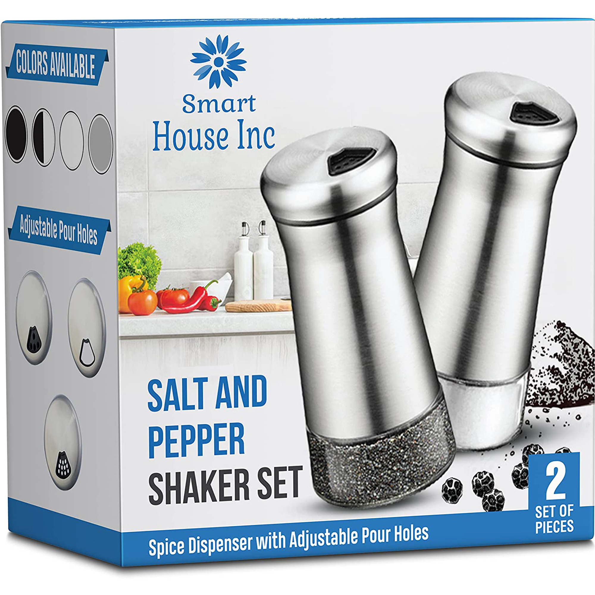 Smart House Inc Salt and Pepper Shakers Seasoning Shaker Spice ...