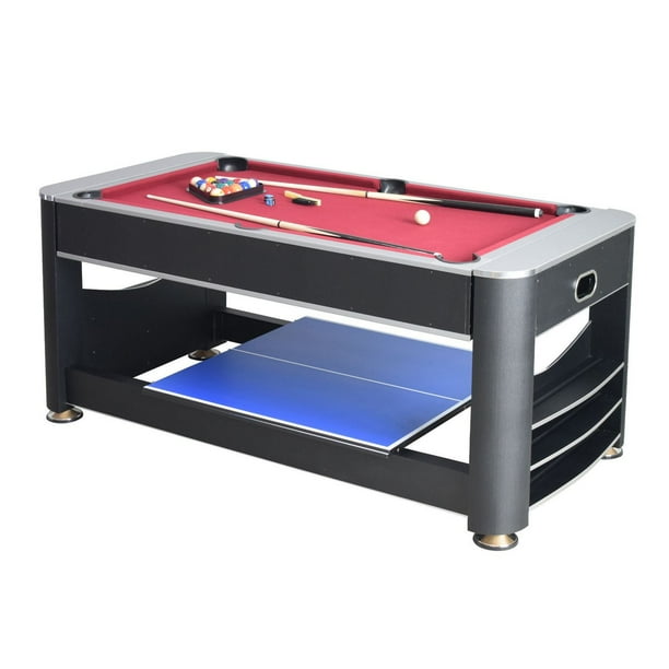 Triple Threat 6-ft 3-in-1 Multi Game Table with Billiards, Air Hockey ...