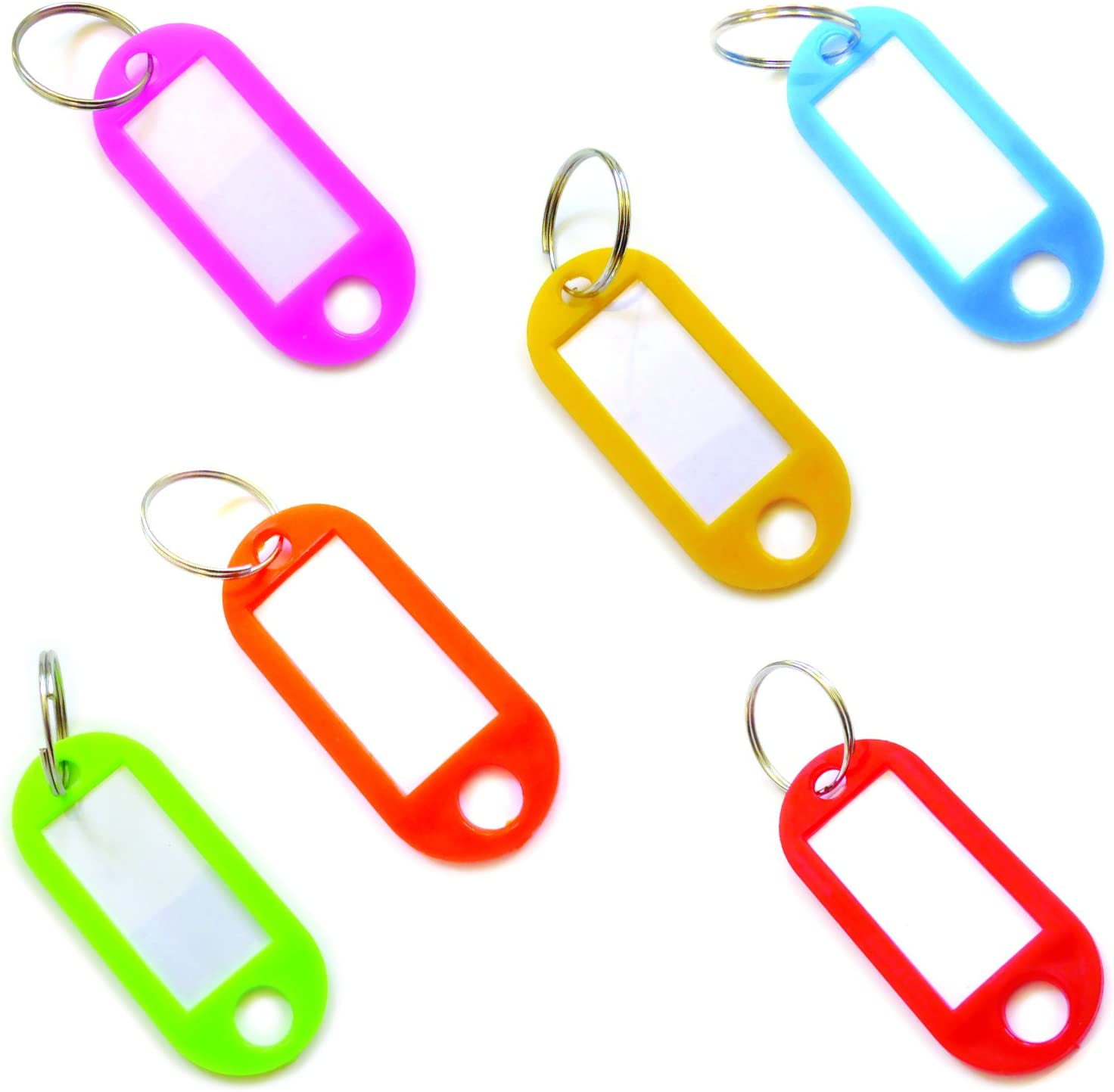 Multi Color Plastic Key Tags with Label Window - Luggage ID Labels ...