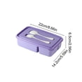 3 Compartment Plastic Lunch Box with Built-In Spoon and Fork Portable ...