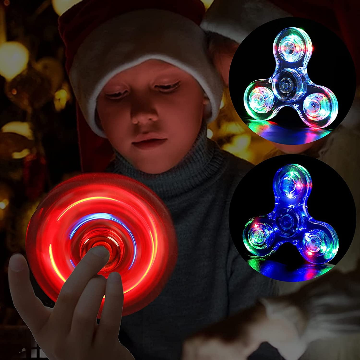 Buy SCIONE Fidget Spinner LED 5 Pack, Christmas Party Favors Light up ...