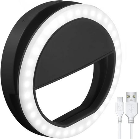 Selfie Ring Light, Rechargeable with 36 LED Lights, 3-Level Adjustable ...