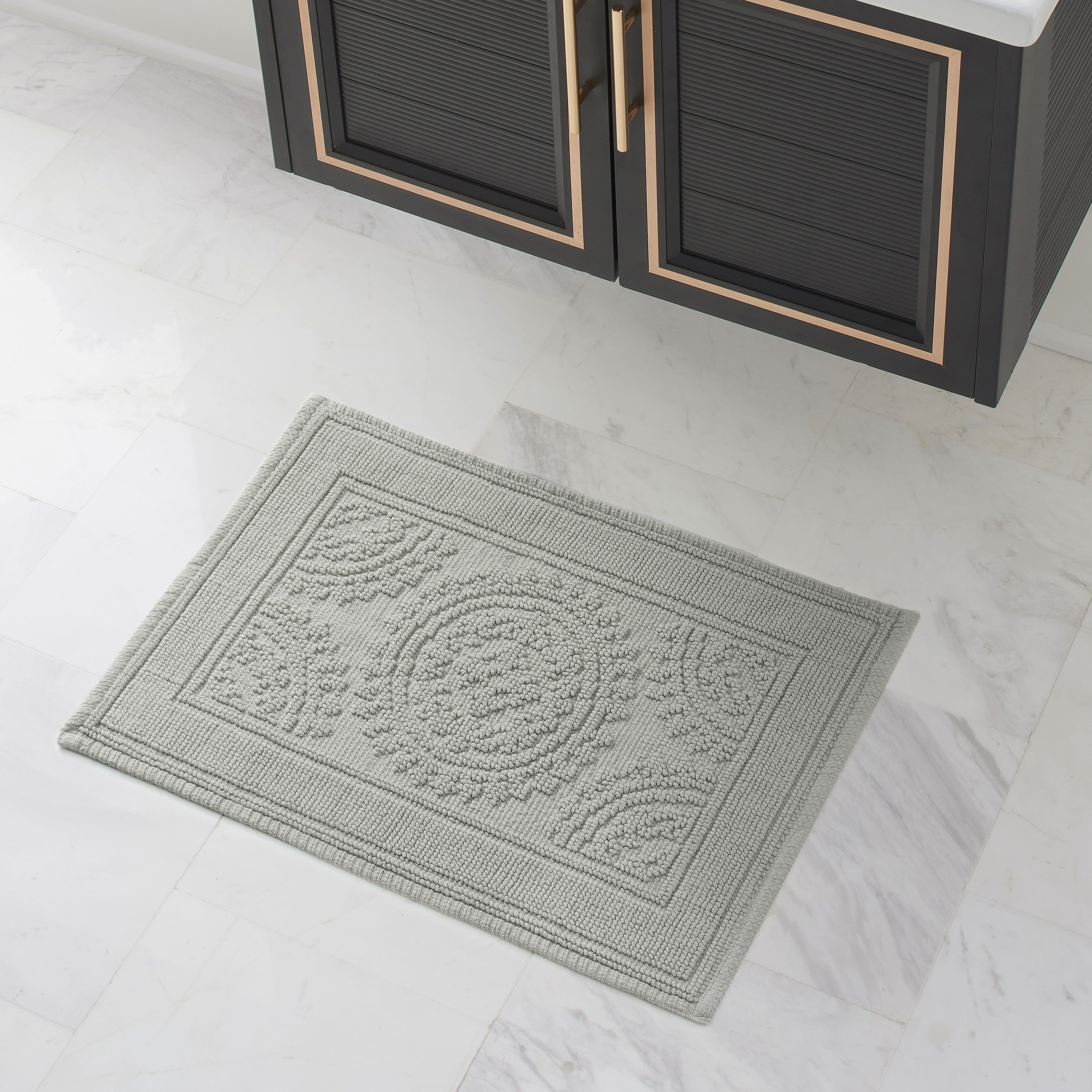 Grey Blue,Medallion, 17x24 in Bath Rug, Jean Pierre - Walmart.com