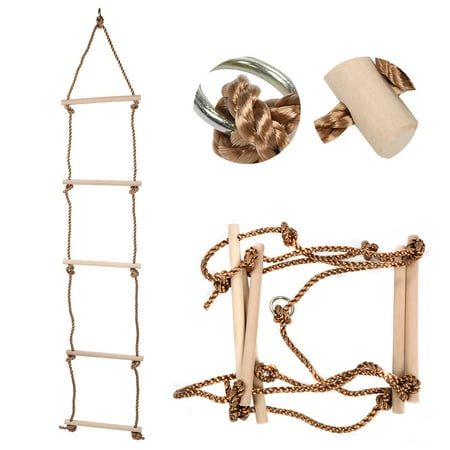 Greensen Children Rope Ladder,Children Climbing Ladder,5 Wooden ...