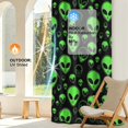 Alien Head Black Pattern Blackout Curtains,Triple Weaved Fabric,Thermal ...