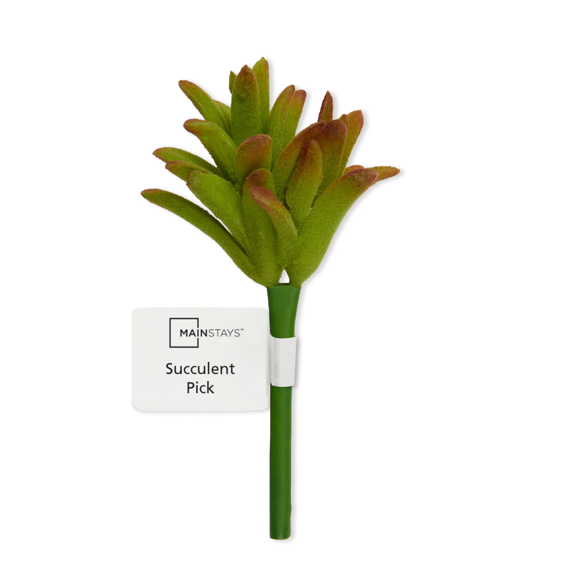 Mainstays Artificial Succulent Pick 3 inch x 5.5 inch Green With Red ...