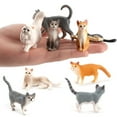 Visland Cat Figures Toy Set, Realistic Educational Small Cat Figurines ...
