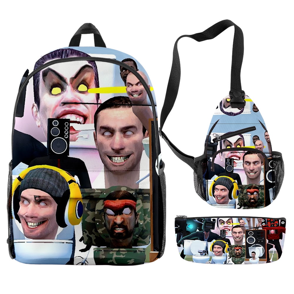 Skibidi Toilet Merch Backpack Rucksack Cosplay Zipper Pack Schoolbag ...