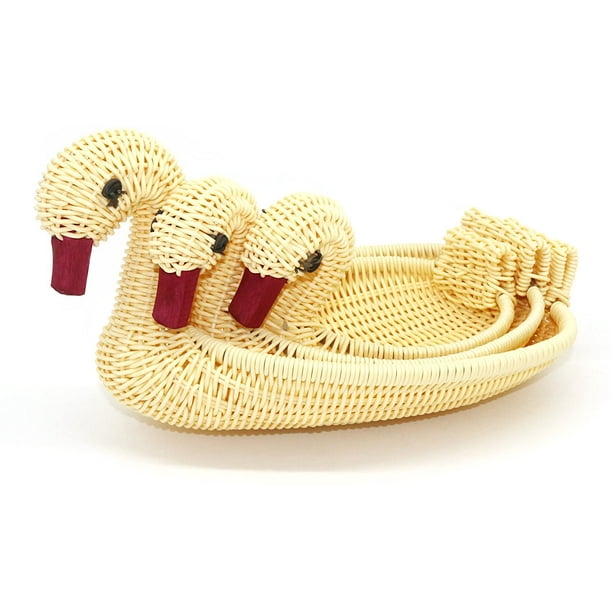 Imitation Goose Shape Rattan Bread Basket Fruit Display Basket Dessert ...
