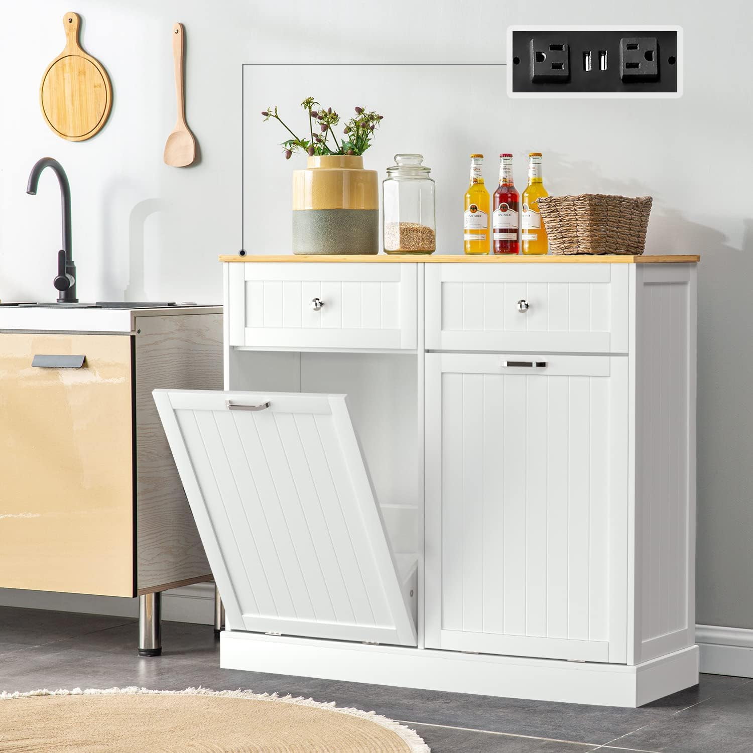 Click here for Gazhome Double Tilt Out Trash Cabinet With Chargin... prices