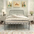 Victorian Vintage Style Metal Bed Frame Black Queen - Walmart.com