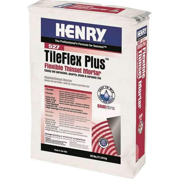 HENRY 527 TileFlex Plus Series 12262 Flexible Thin-Set Mortar, Fine ...