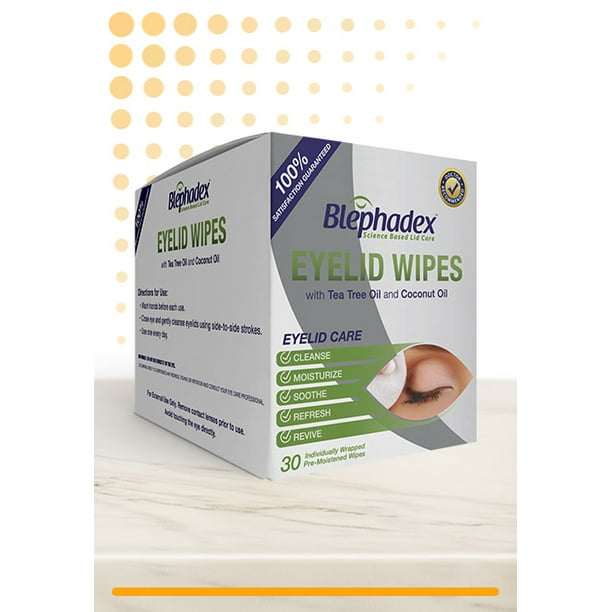 Blephadex® Eyelid Wipes with Tea Tree & Coconut Oil for Demodex ...
