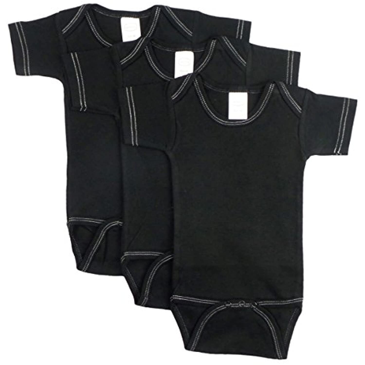 Bambini Black Onezie with White Stitch (Pack of 3) - Walmart.com