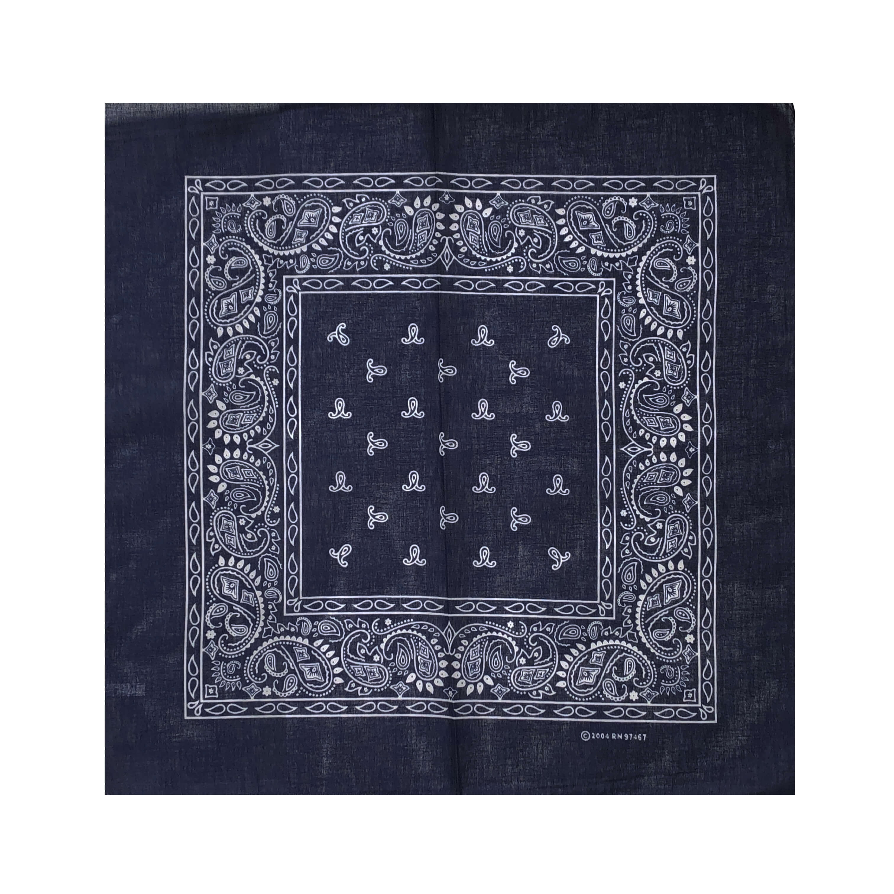 Unisex 100% Cotton Multi-Purpose Bandana Head Wrap Multi-Packs, Navy ...