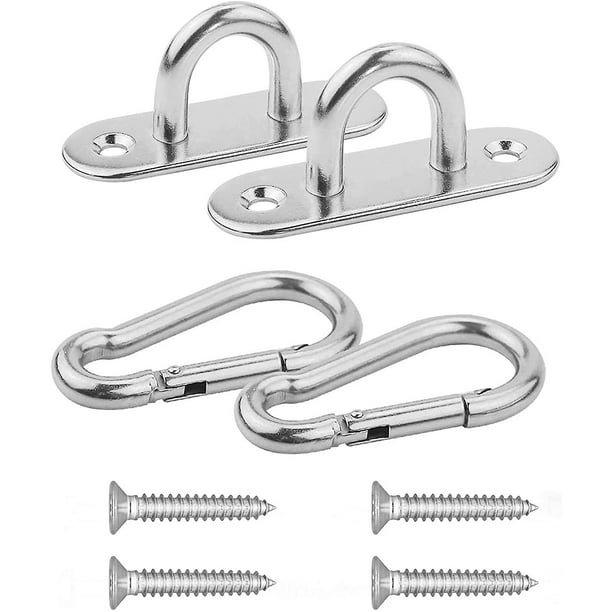Ceiling Hook, 2 Pieces 304 Stainless Steel Grommet Plate And Carabiners ...