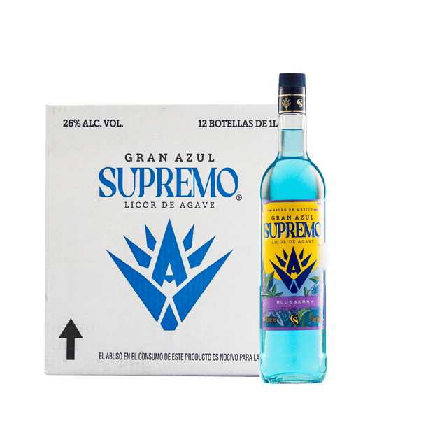 Caja Licor De Agave Gran Azul Supremo Blueberry 1000 Ml Licor de Agave ...