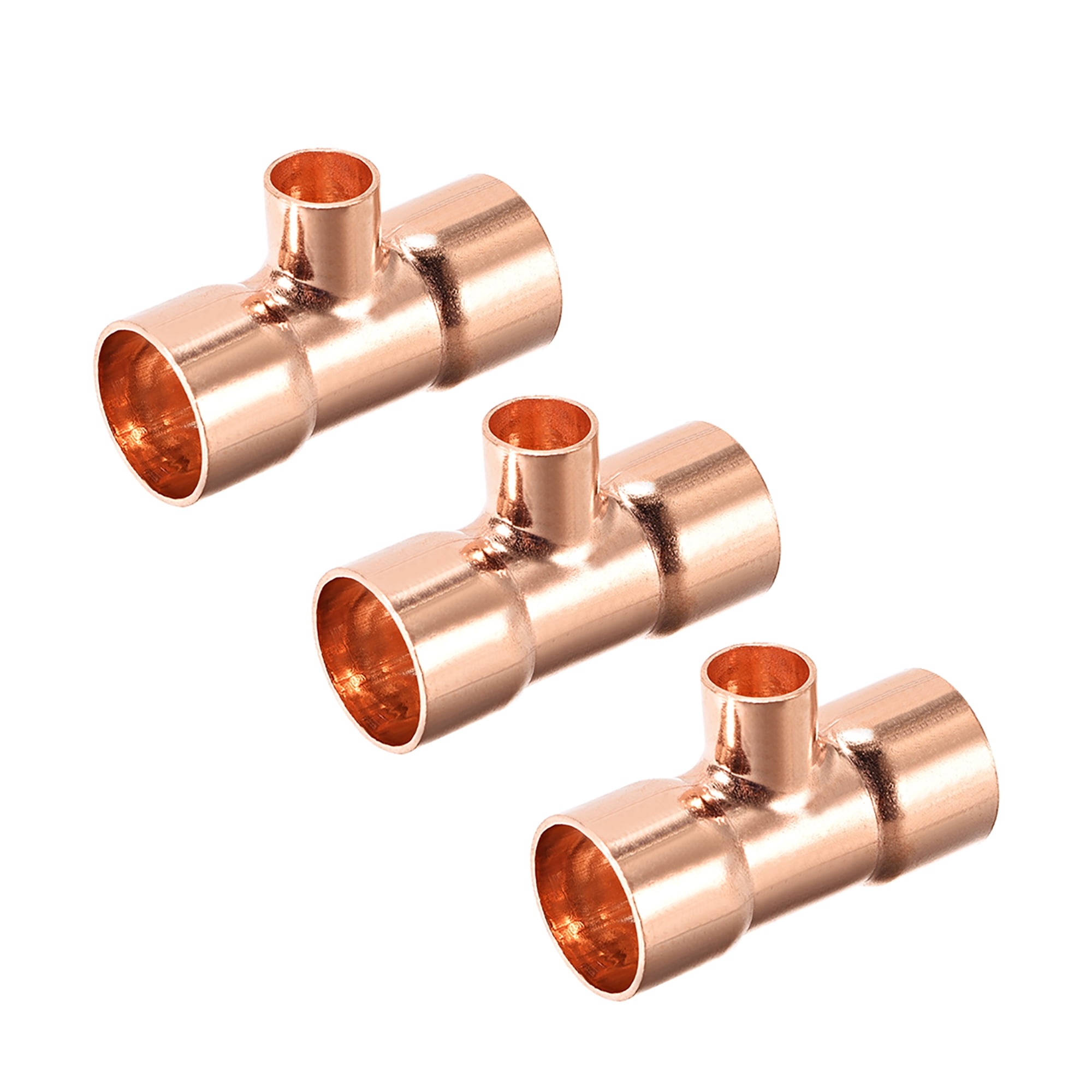 3/8-inch x 3/4-inch Copper Reducing Tee Copper Pressure Pipe Fitting ...