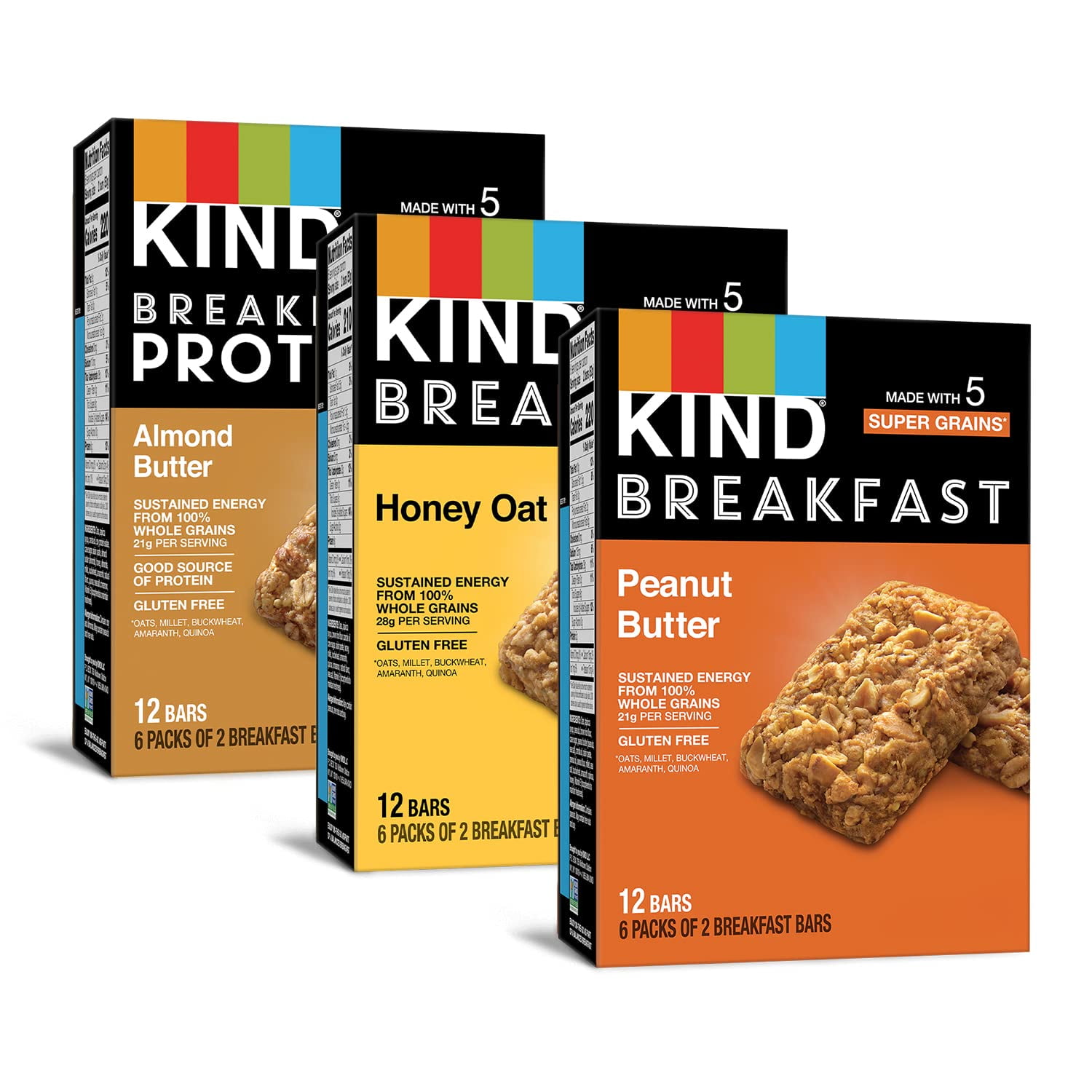 Breakfast Bars, Snack Bars, Variety Pack, Honey Oat, Almond Butter ...