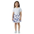 Blue Ink Flower on White Background Girls' Skirts A-Line Skirts with ...