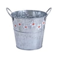 2 Pcs Vintage Daisy Embossed Metal Flower Bucket with Handle,4.7x5 Inch ...