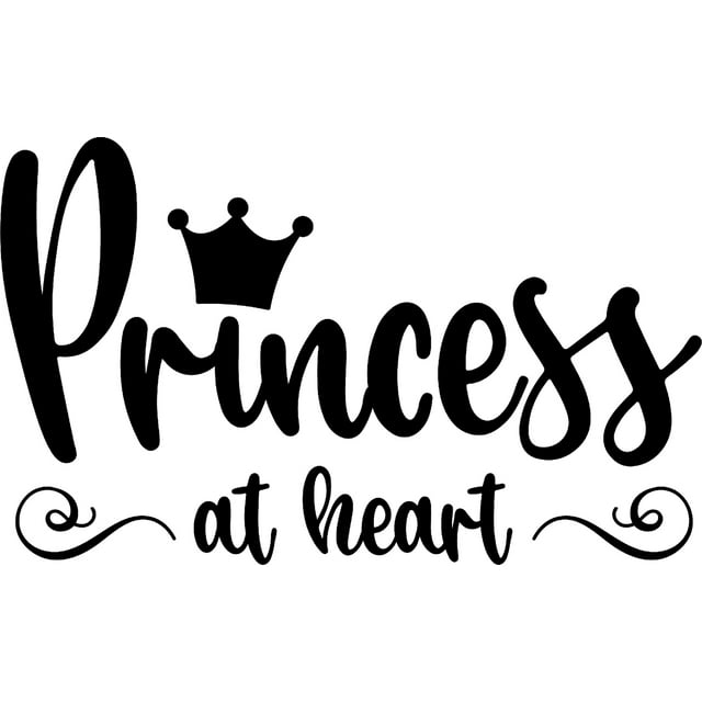 Princess At Heart Crown Girly Royal Wall Decals for Walls Peel and ...