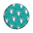 Spare Tire Cover Modern Cartoon Goat Head White Waterproof Trailer Tire ...