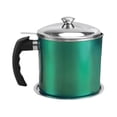 Celebrate Container With In Oil Strainer Red Glazed Stainless Cooking ...