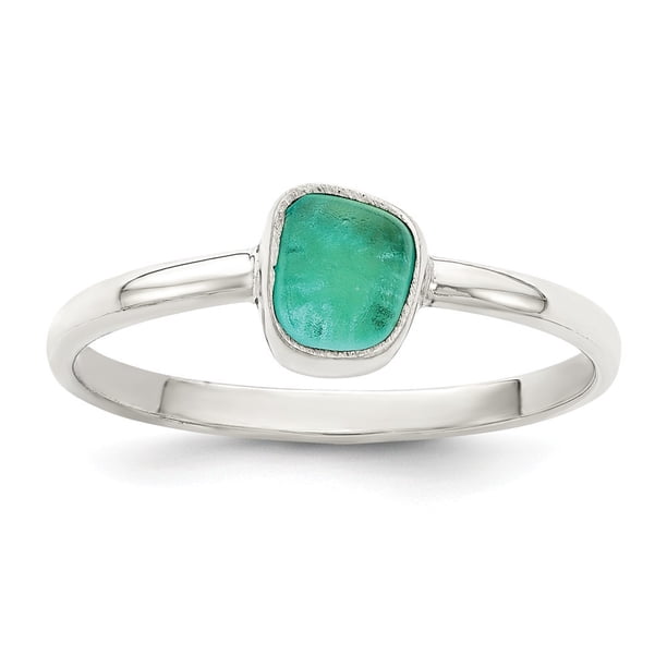 Sea Glass Wedding Rings