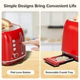 Keenstone Modern Thick 2 Slice Stainless Steel Toaster, Wide Slots, Red ...