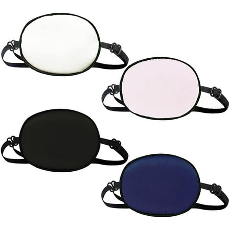 4 PCS Silk Eye Patch for Adults, Adjustable Single Eye Mask, Soft ...