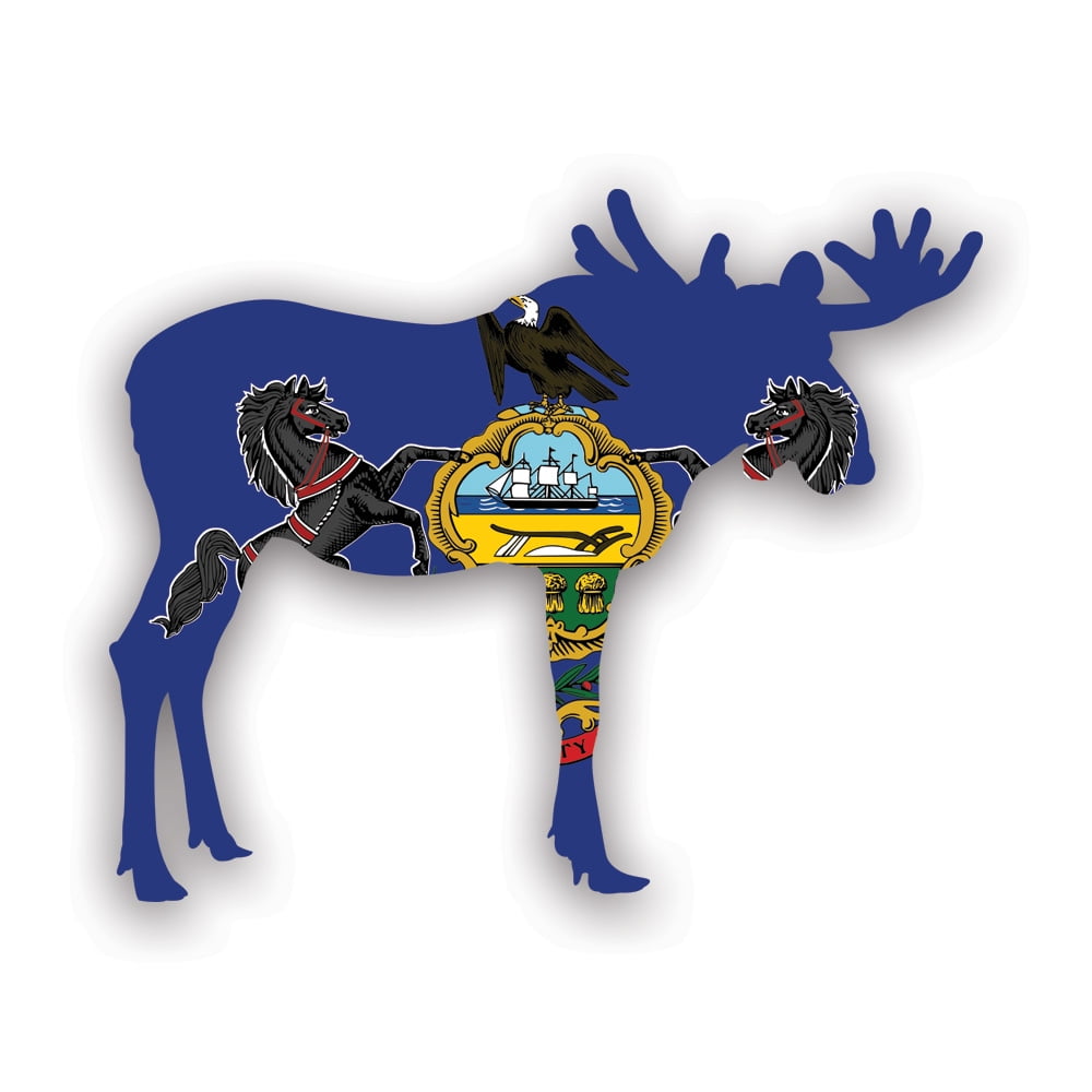 Pennsylvania Moose Shaped Flag Sticker Decal - Self Adhesive Vinyl - Weatherproof - Made in USA ...