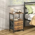 "JOZ Nightstand with Charger, Small Night Table for Bedroom, Rustic ...