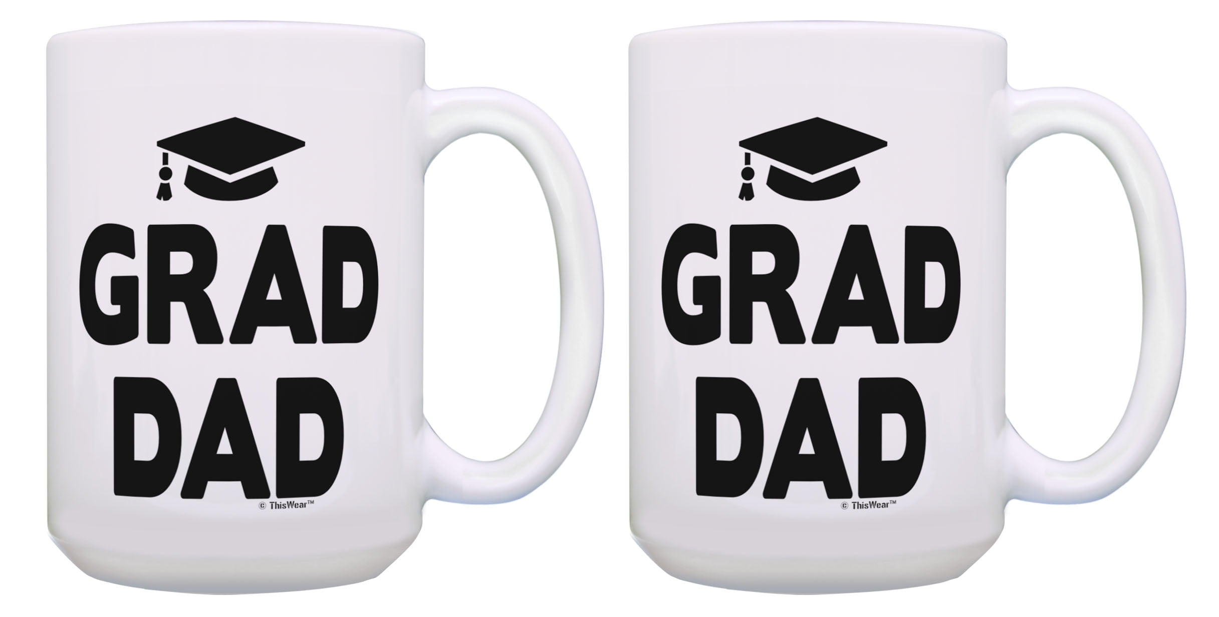 ThisWear Grad Dad Gift Set Grad Dad Themed Grad Cups Graduation Mugs 2 ...