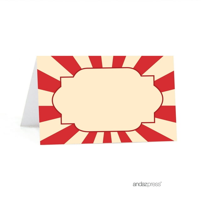 Carnival Circus Birthday Table Tent Printable Place Cards, 20-Pack ...