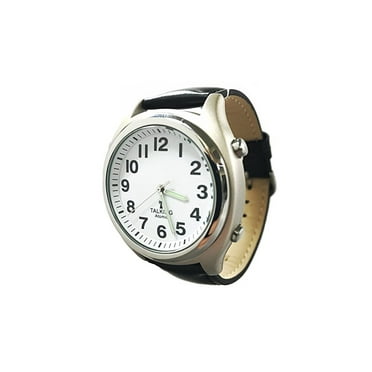 Mens Touch Talking Watch - Extra-Large Face - Leather Band - English ...