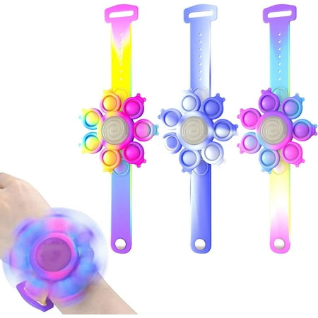 XGBB Fidget Spinners Bracelet, 3 Pack Wearable Pop It Fidget Toys ...