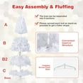 8 Feet White Christmas Tree Artificial Xmas Tree with Solid Metal Stand ...