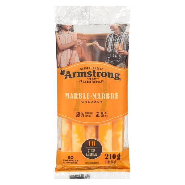 Armstrong Marble Cheddar Cheese Sticks, 10 x 21 g - Walmart.ca