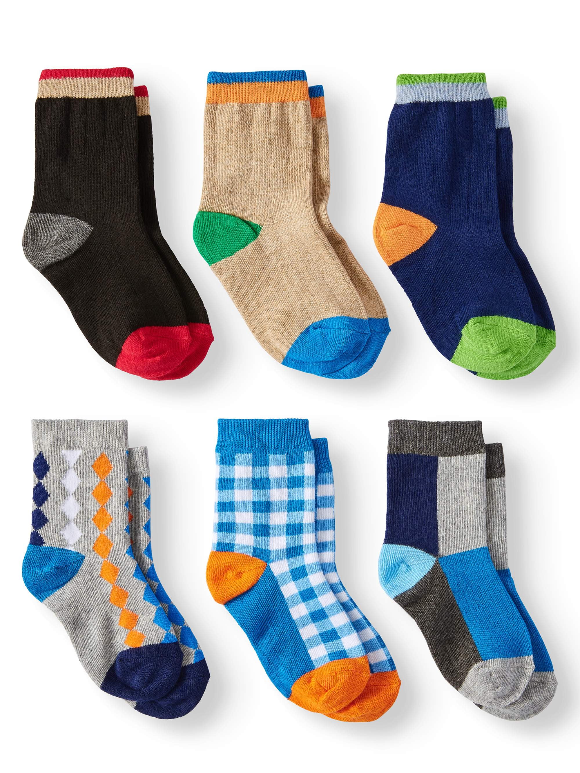 Jefferies Socks Boys Socks, 6 Pack Crew Fashion (Little Boys) - Walmart.com