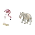 2 Pieces Bird Figurine Flamingo Resin Statue Elephant Sculpture Hand ...