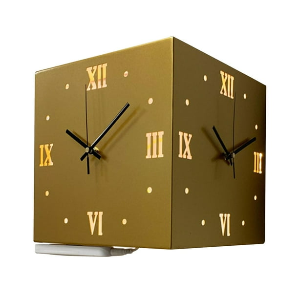 Corner Wall Clock Silent Luminous 10.2" Creative Indoor Outdoor Clock ...