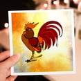 3drose, Image of Fat Reddish Cartoon Roosteron Orange Yellow Gradient ...