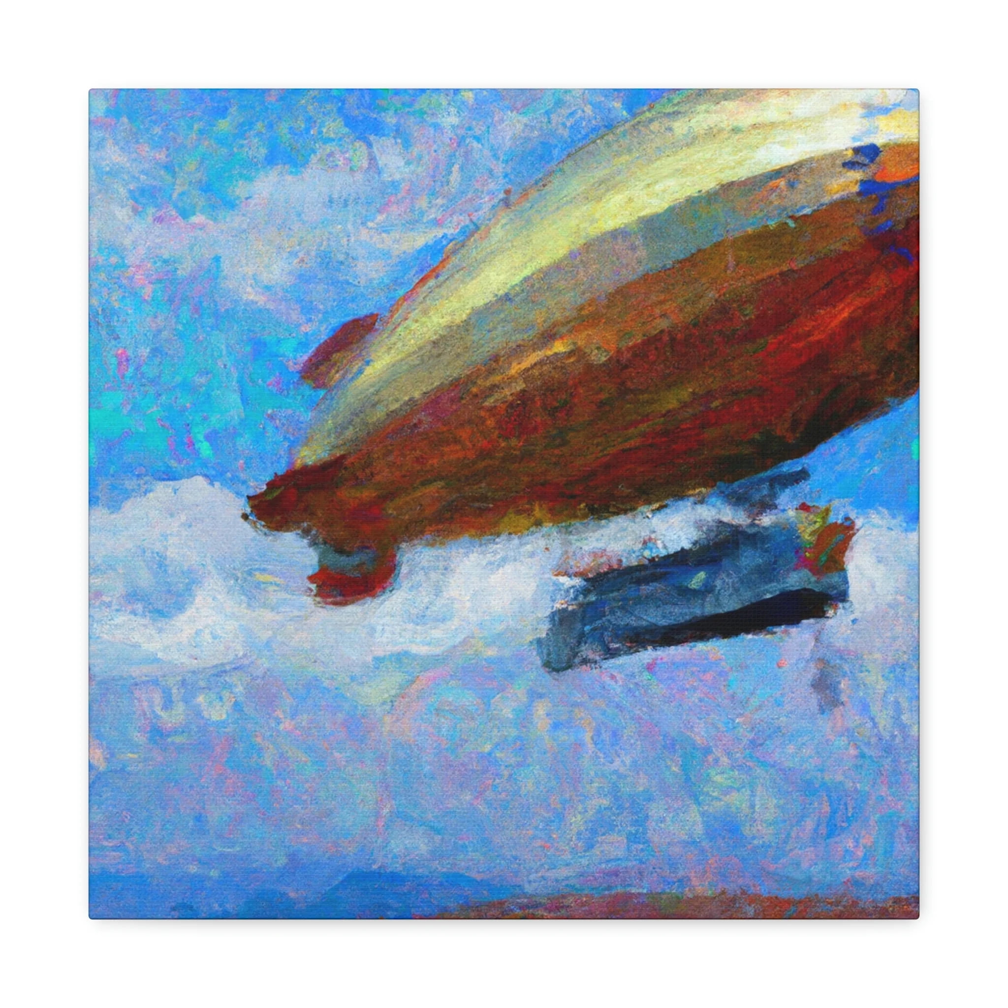 Flying Blimp Impressionism - Canvas - Walmart.com