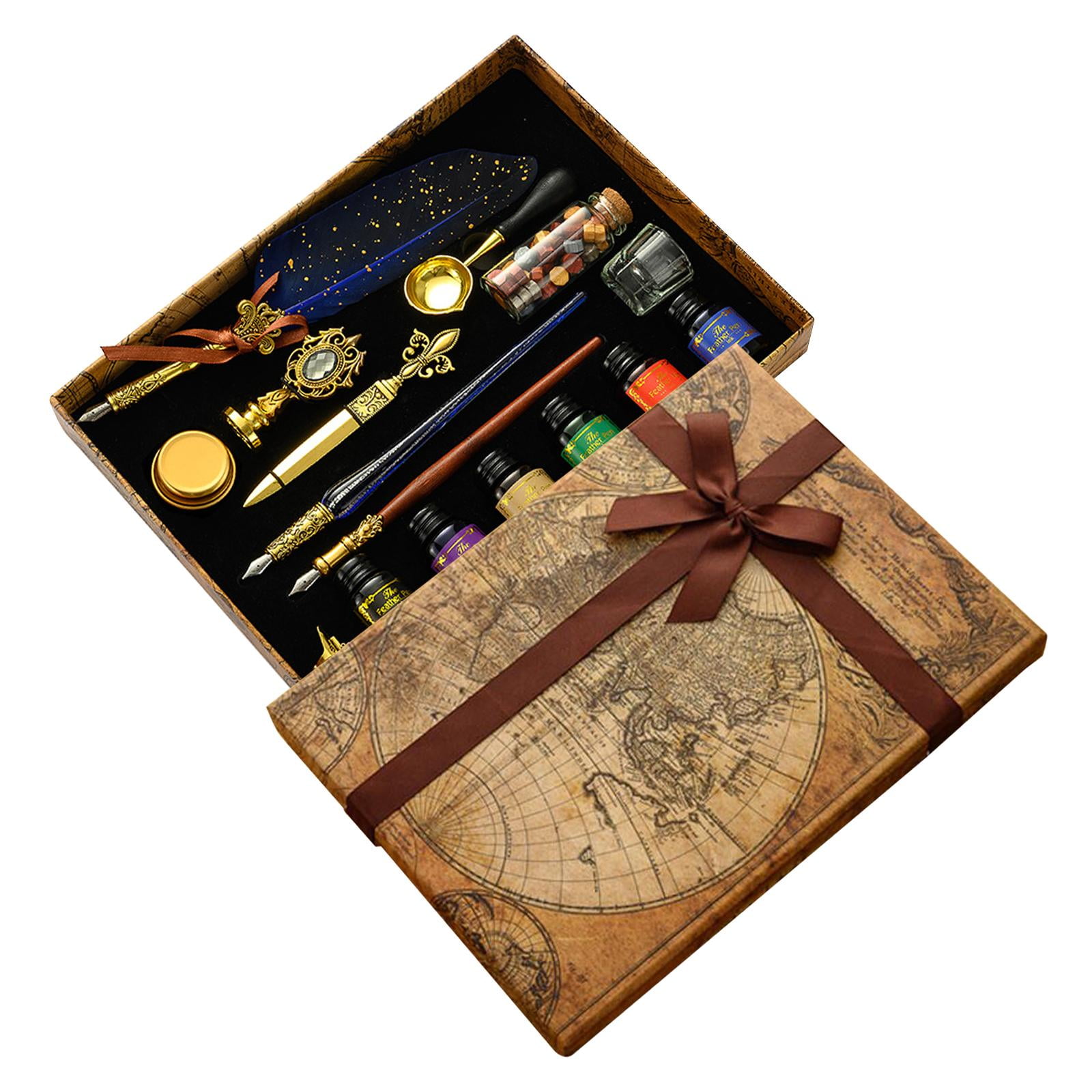 Calligraphy Quill Pen And Ink Set Feather Dip Pen for Drawing Students ...