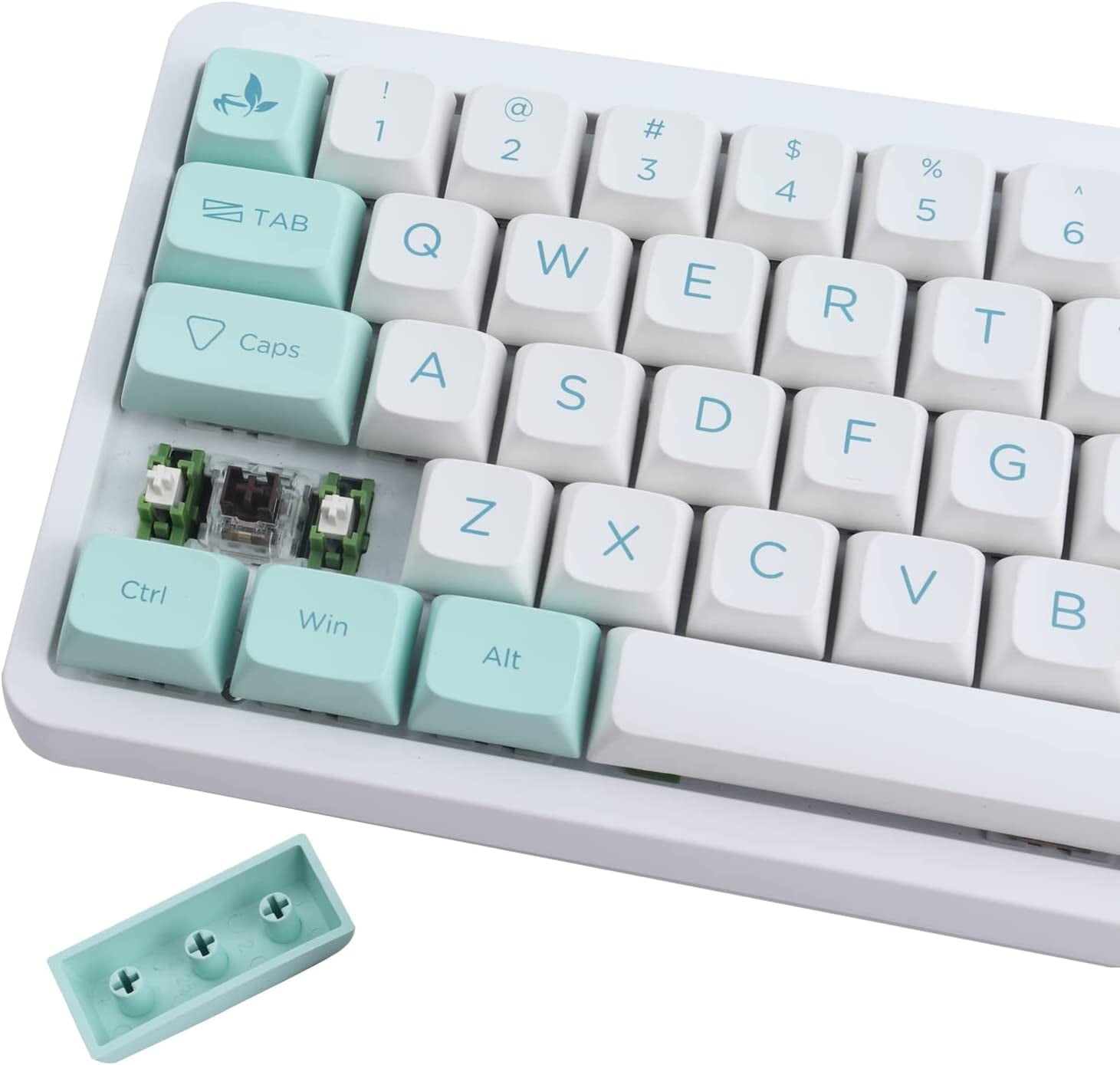 Sunzit 132 Keys PBT Keycaps,Dye Sublimation XDA Profile Keycaps Mint ...